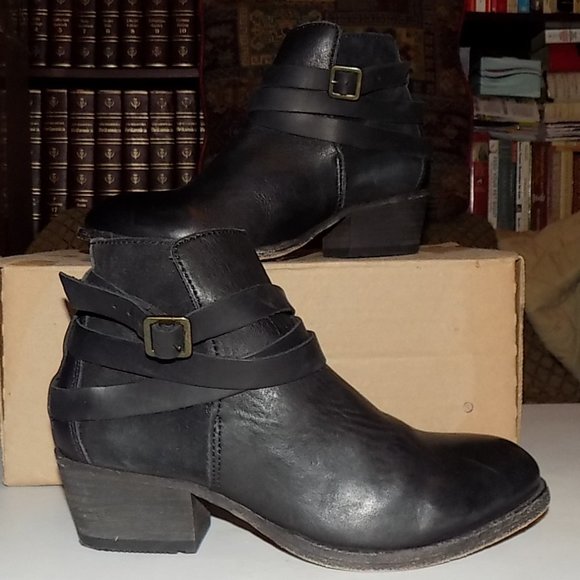 Hudson Jeans | Shoes | Nwot H By Hudson Horrigan Black Leather Belted Boots Made In Portugal ...